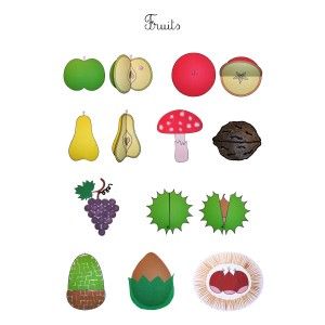 Fiches de bricolage, thème Fruits- Collection Papillon
