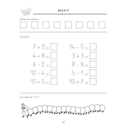 Cahiers de calcul en 3 volumes pour Grande Section - Collection Papillon